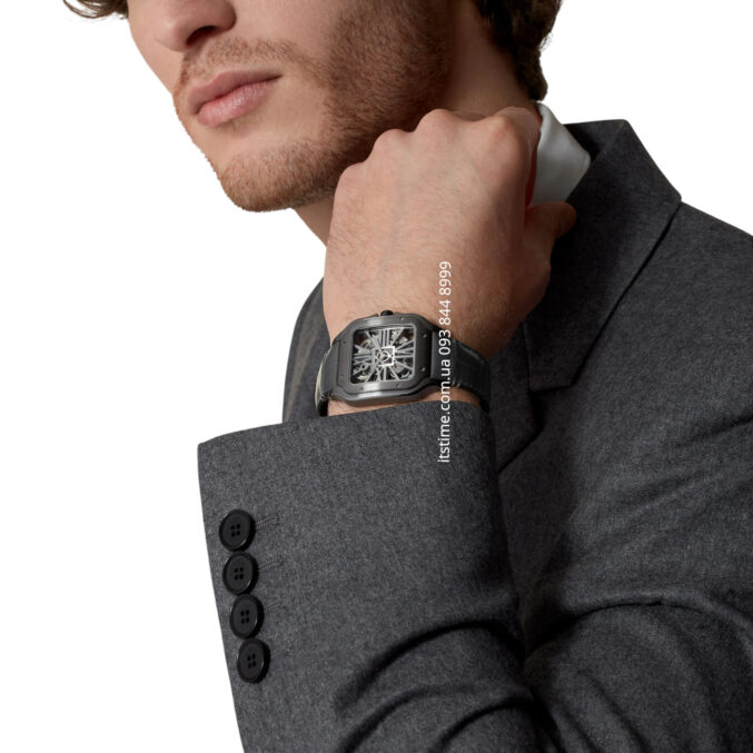 Купити годинник Суперклон Cartier Santos de Cartier Large Model Black ...